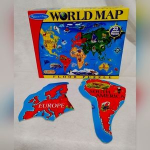 Melissa & Doug | Toys | Melissa Doug World Map 33 Pc Floor Puzzle ...